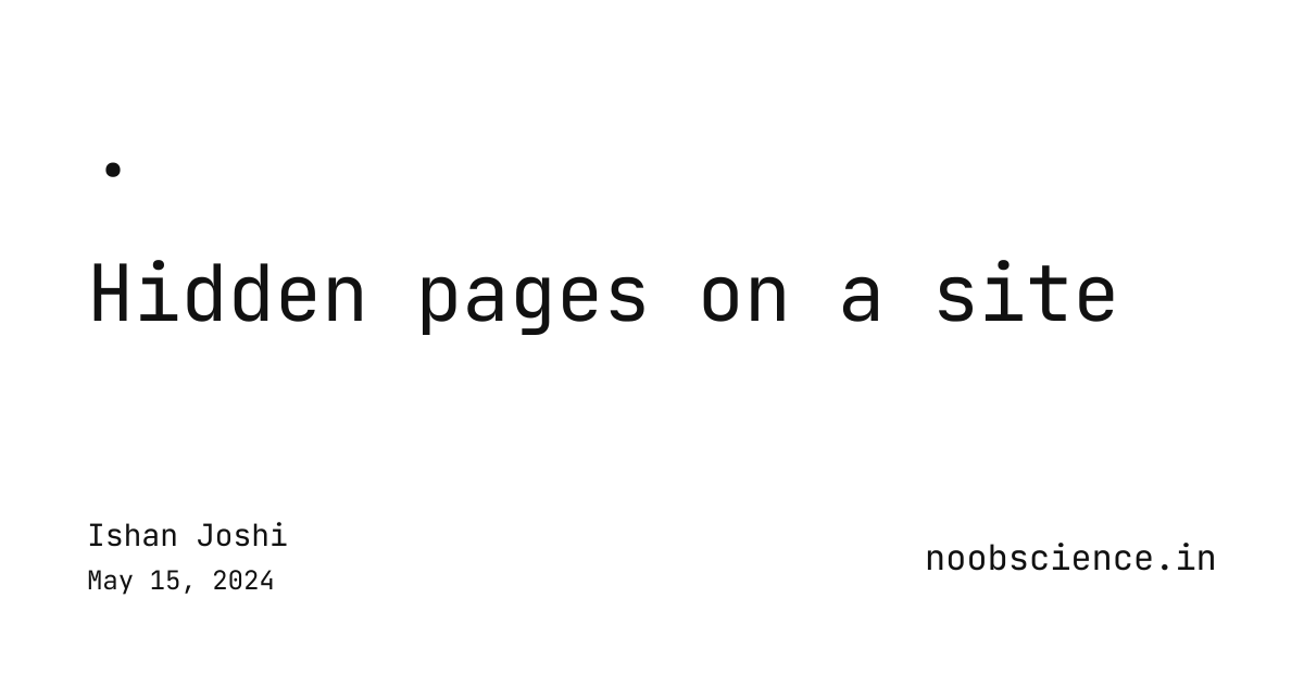 Hidden pages on a site
