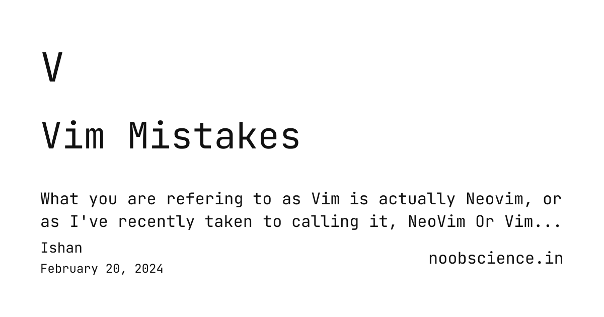 Vim Mistakes